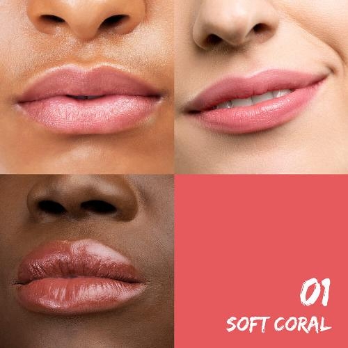 Balsam de buze bio colorat, cu unt de shea, Soft Coral 01 - SANTE ...