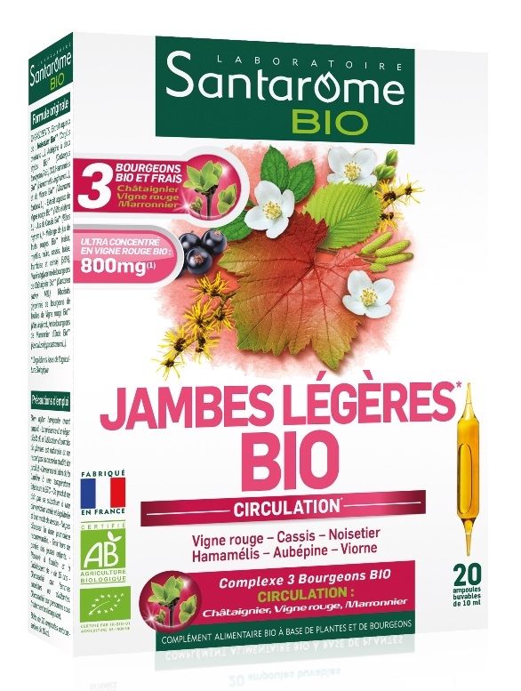 Jambes Legeres supliment BIO anti varice, 20 fiole - SANTAROME | Prova.ro