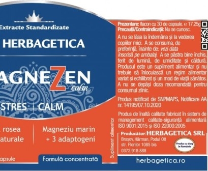 MagneZen Calm complex natural antistres HERBAGETICA | Prova.ro