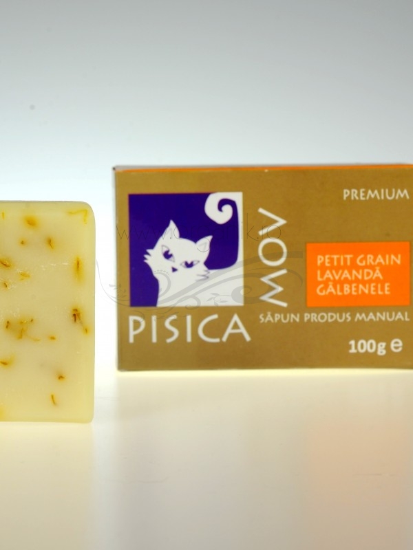 Sapun natural handmade cu petit grain, lavanda si galbenele - Pisica ...