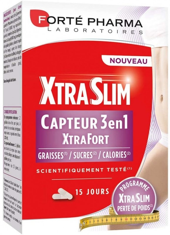 Supliment natural de slabit XtraSlim Capteur 3in1, 60 capsule - FORTE ...