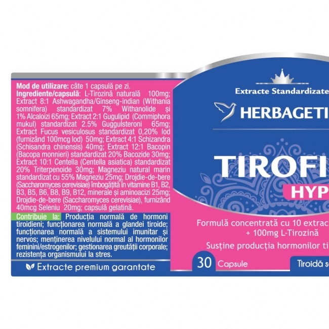 Tirofix, 30 capsule - HERBAGETICA | Prova.ro