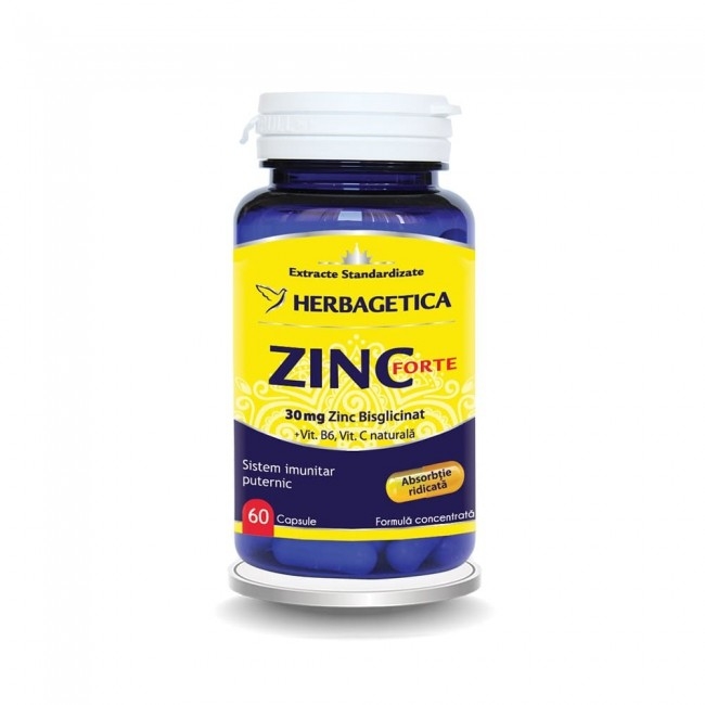 Zinc FORTE, supliment natural HERBAGETICA | Prova.ro